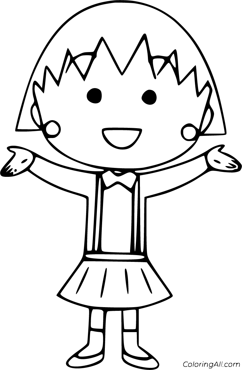Chibi Maruko-chan Coloring Pages (9 Free Printables) - ColoringAll