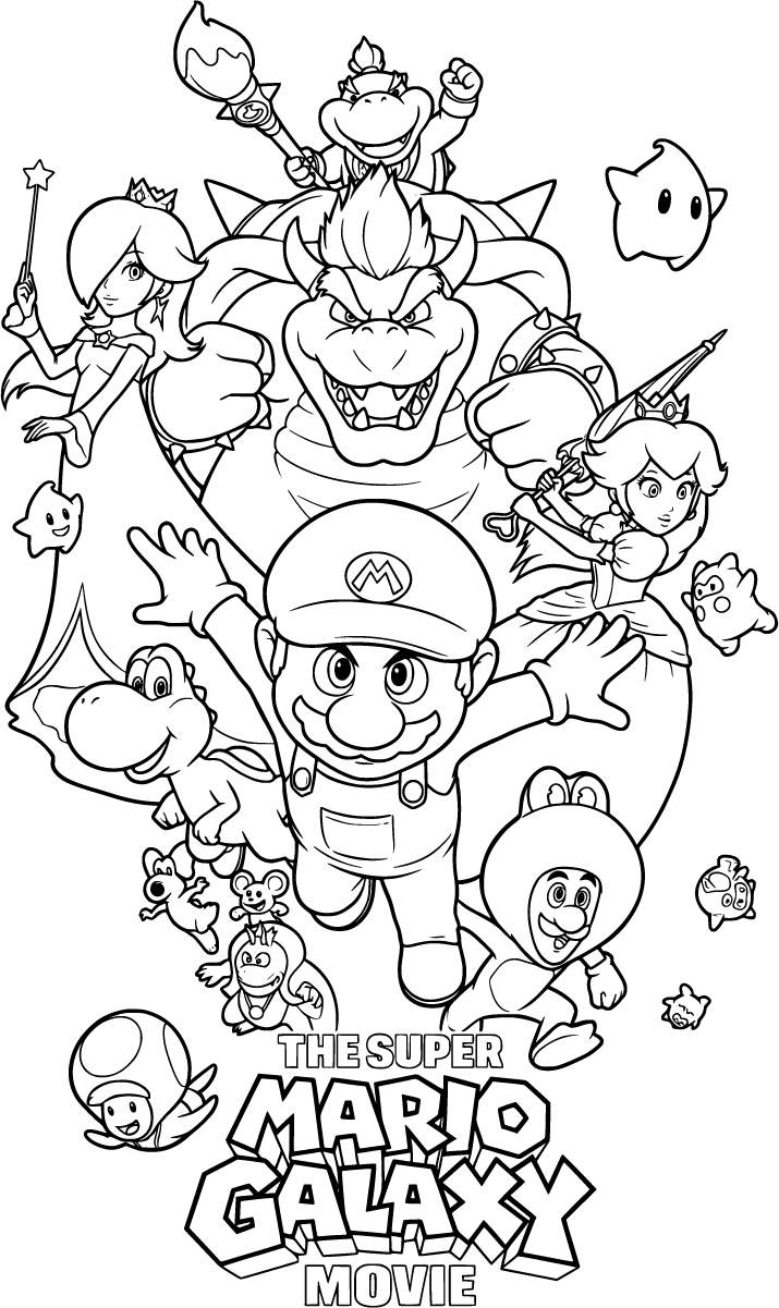 The Super Mario Galaxy Movie Coloring Pages 11 Free Printables